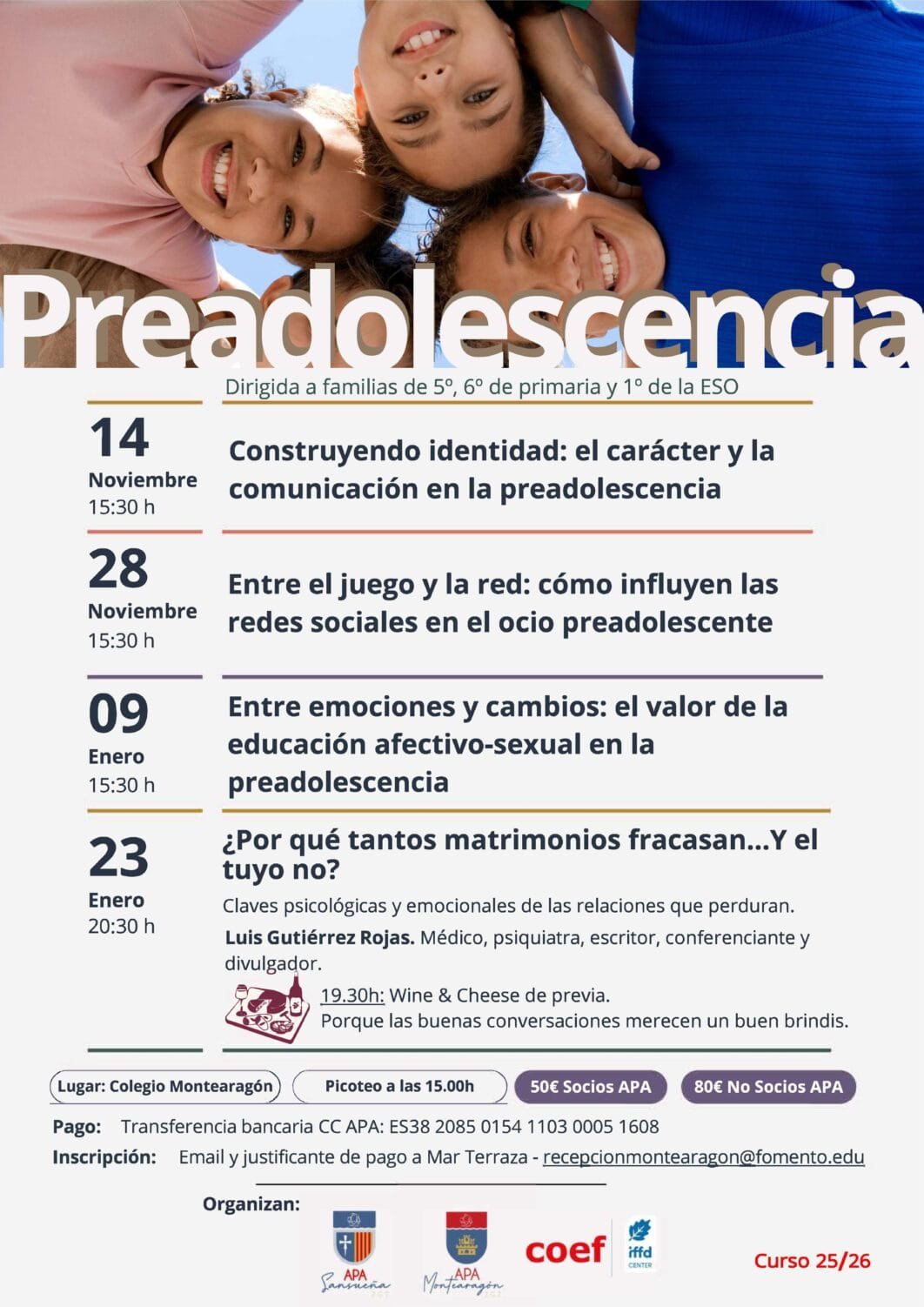 Preadolescencia – Colegio Montearagón | Asociación COEF