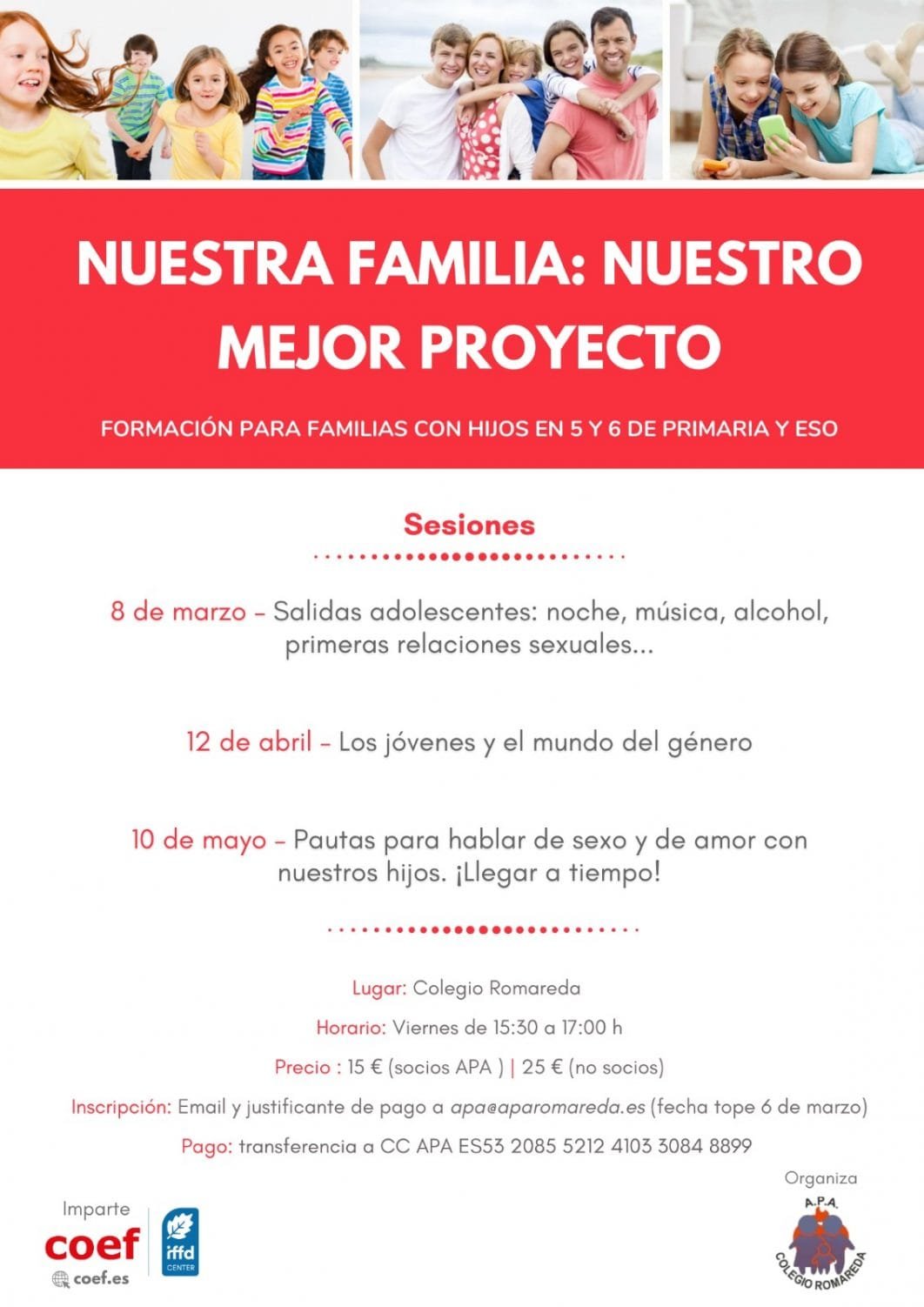 ”Nuestra familia nuestro mejor proyecto” Familias con hijos entre en 5 ...